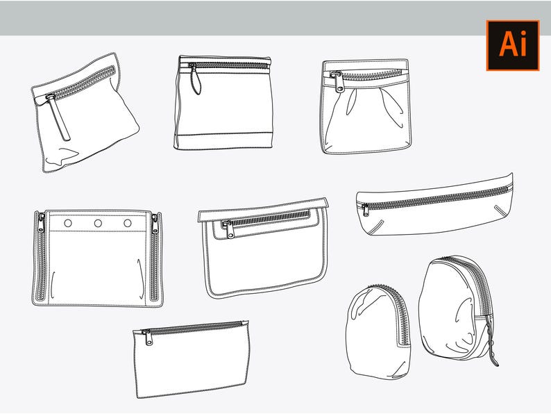 25+ Illustrator Fashion Trims Collection: Zipper Pockets, Zipper Types ...