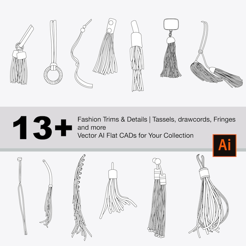 13+ Illustrator Fashion Trims Collection: Tassels, Cords and Hanger ...