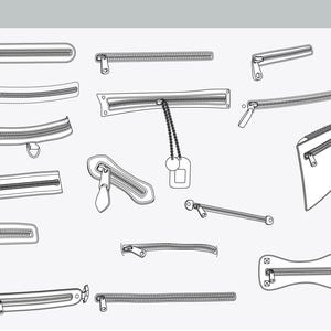 25+ Illustrator Fashion Trims Collection: Zipper Pockets, Zipper Types ...