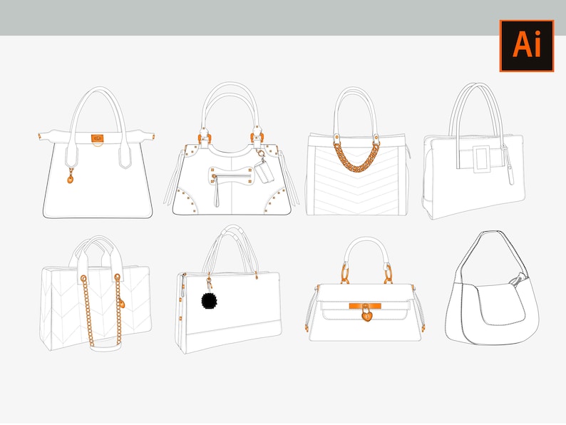 8+ Fashion CAD Template | Adobe Illustrator Sketch:large Handbags ...