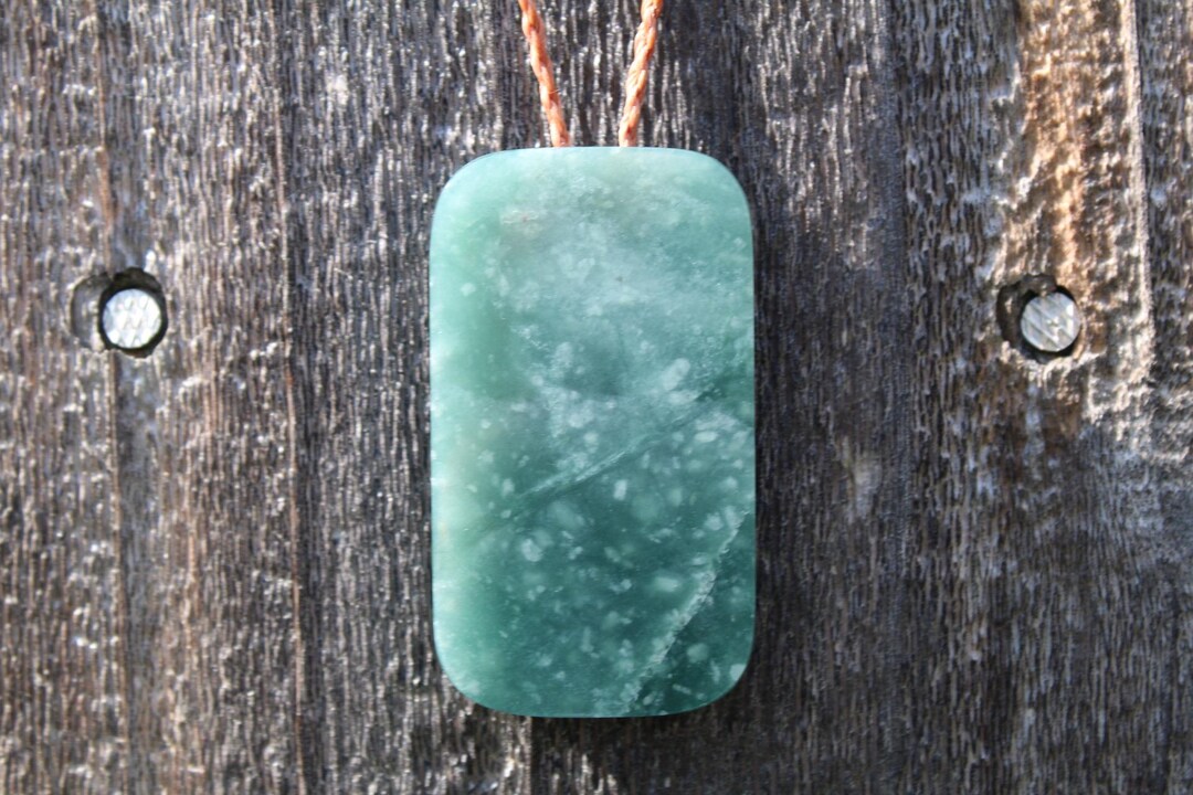 Snowy Princessa Blue Guatemalan Jadeite Jade Tab Pendant - Etsy