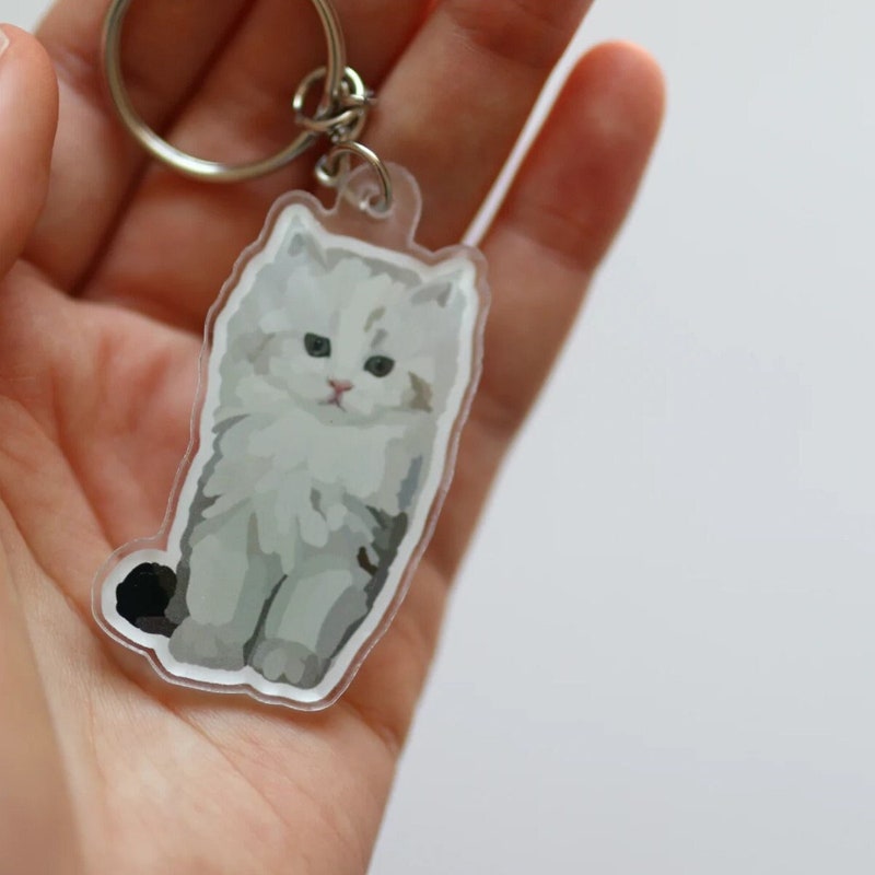 Cat Keychain - Etsy