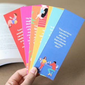 Emily Henry Inspired Bookmarks | Reading Tracker Tiny Book Journal ...