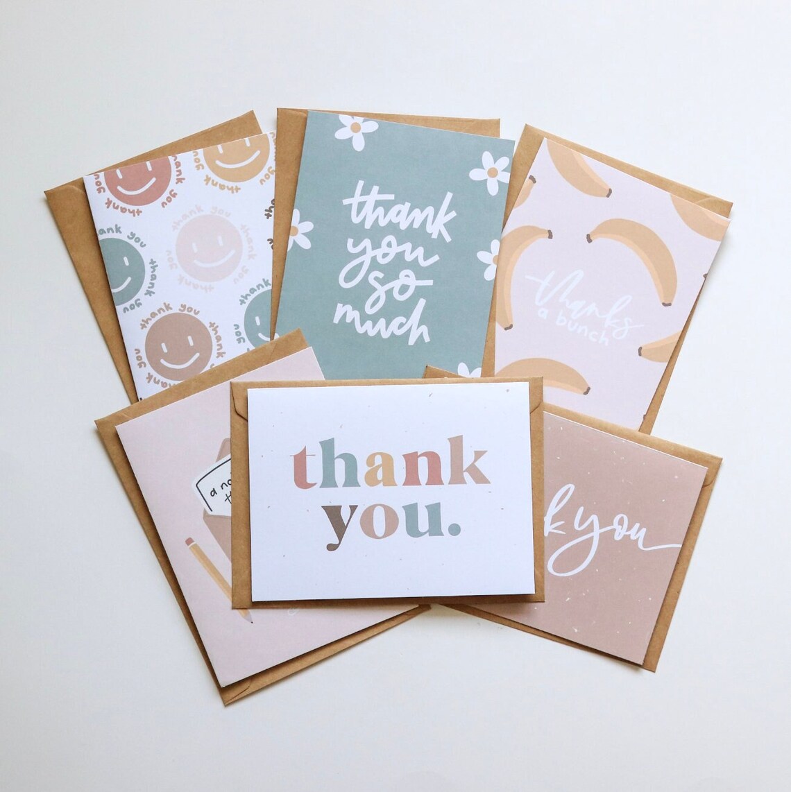 Thank You Card Bundle Thank You Cards Set Note Cards Set - Etsy