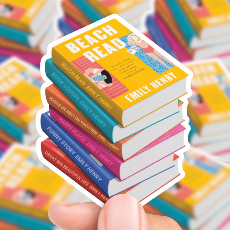 Emily Henry Inspired Book Stack Sticker | Gift Laptop Waterproof ...