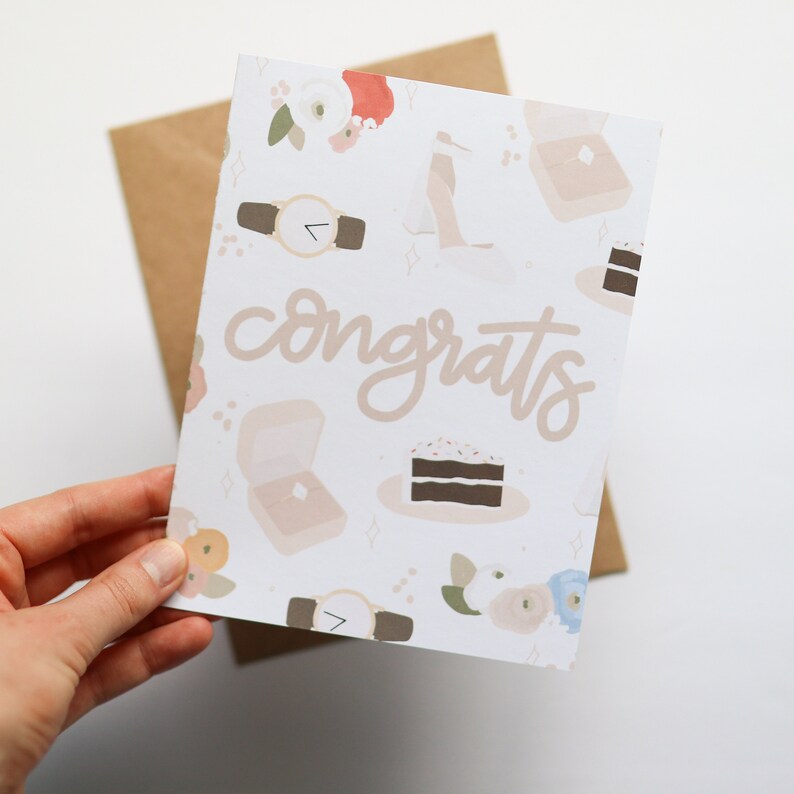 Wedding / Engagement Card Bundle | Wedding Cards Set | Note, Congrats ...