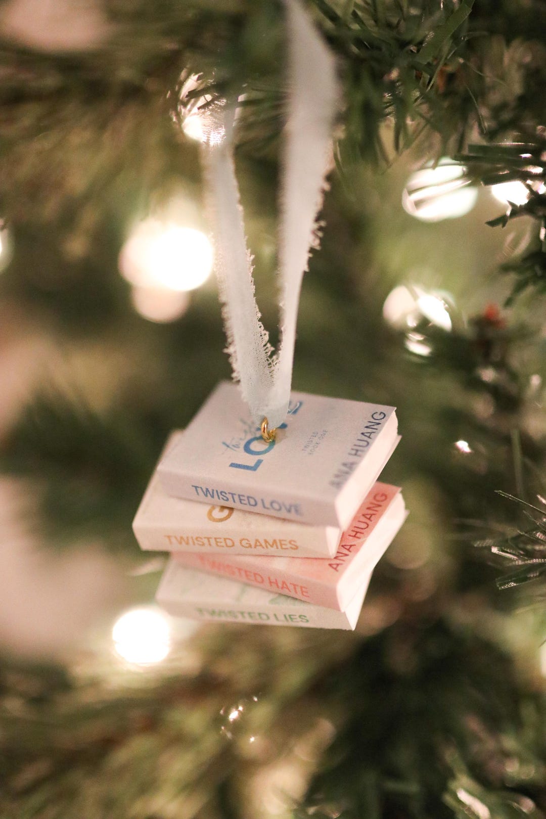 Twisted Love Mini Book Stack Ornament | Handmade Christmas Gift Books ...