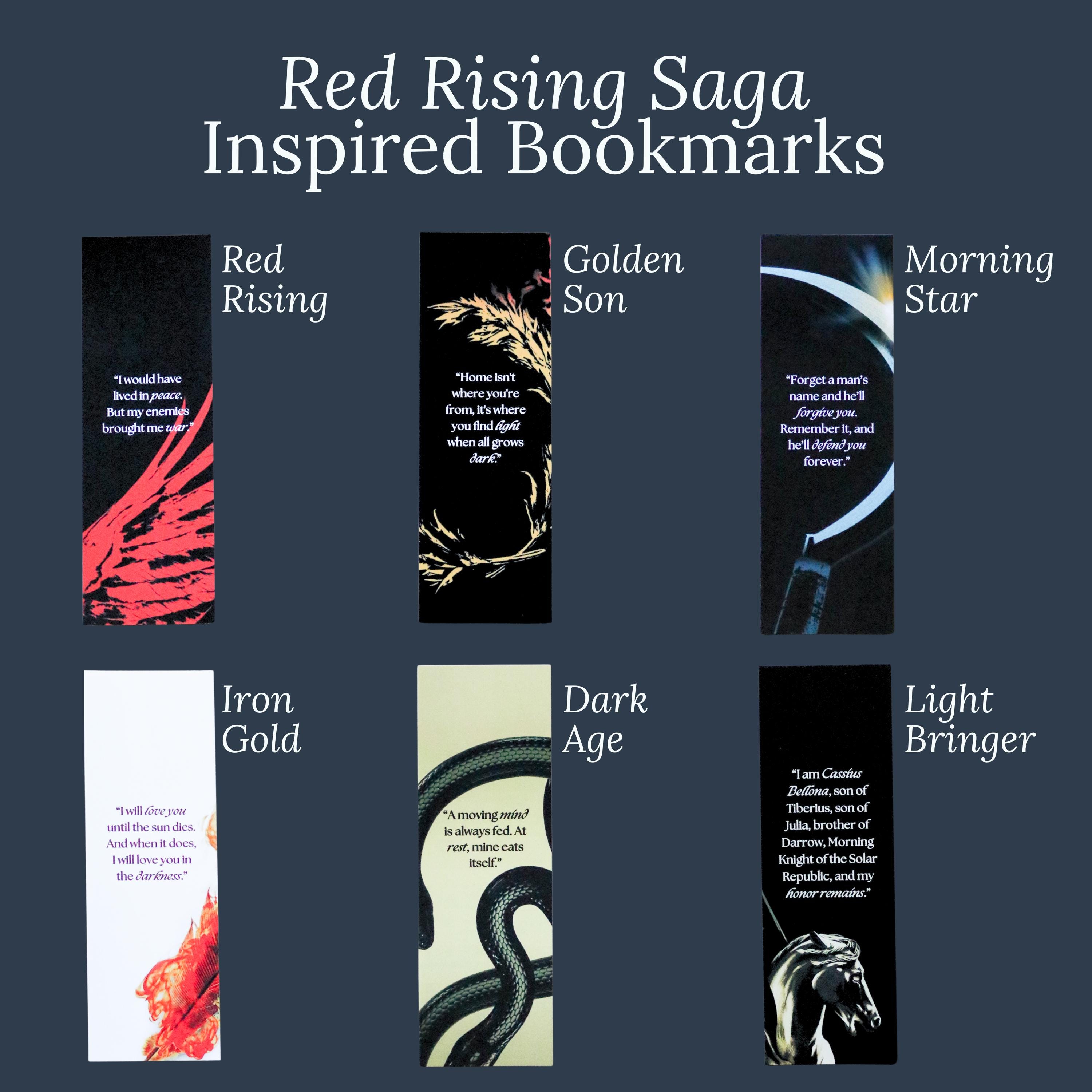 Red Rising Saga Inspired Bookmarks | (set of 6) Reading Tracker Tiny ...