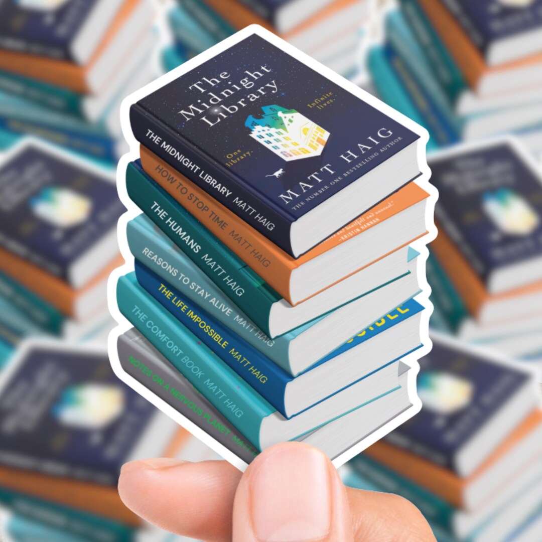 Matt Haig Book Stack Sticker | Decal Planner Water Bottle Waterproof ...
