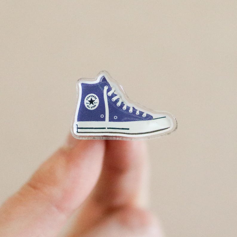 Hightop Shoe Acrylic Pin | Shoe Gift Idea, Black Hightops, Shoes, Cute ...