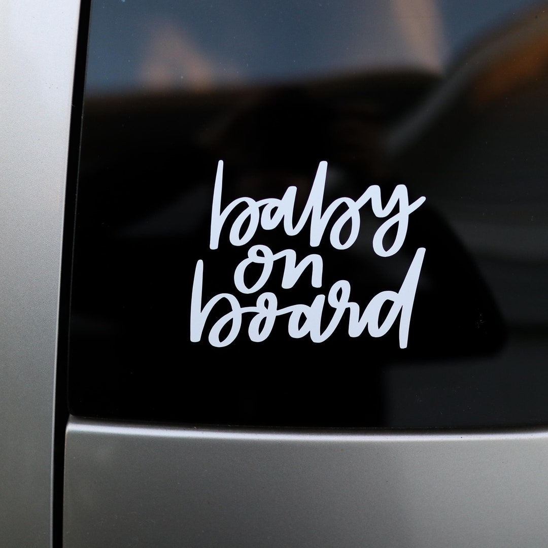 Cute Baby on Board White Car Decal | Car Decal, Decorative Car Decal ...