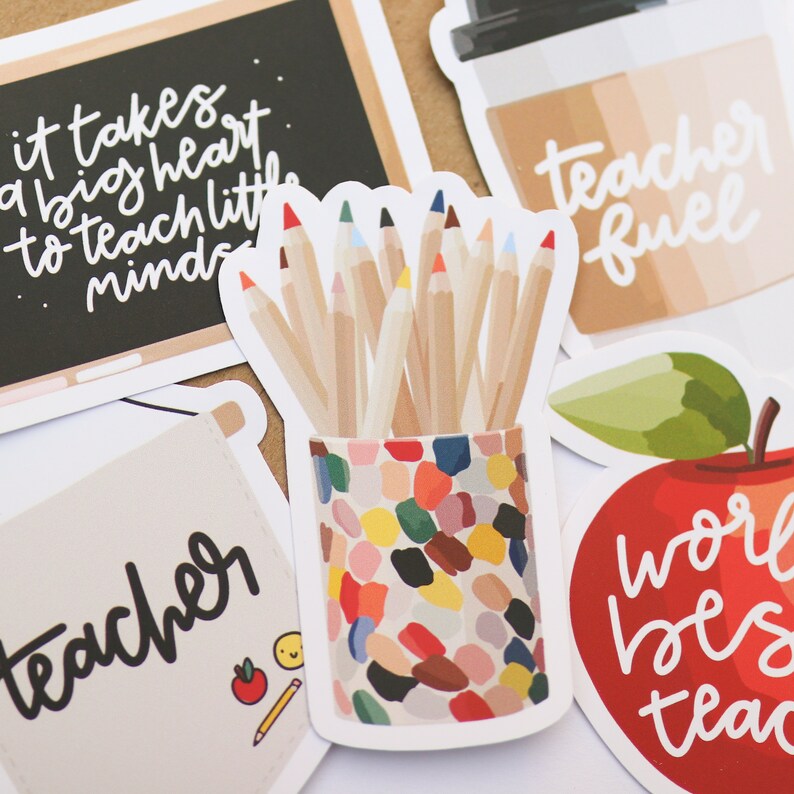 Teacher Sticker Pack (includes 5 Stickers) | Laptop Decal, Notebook ...