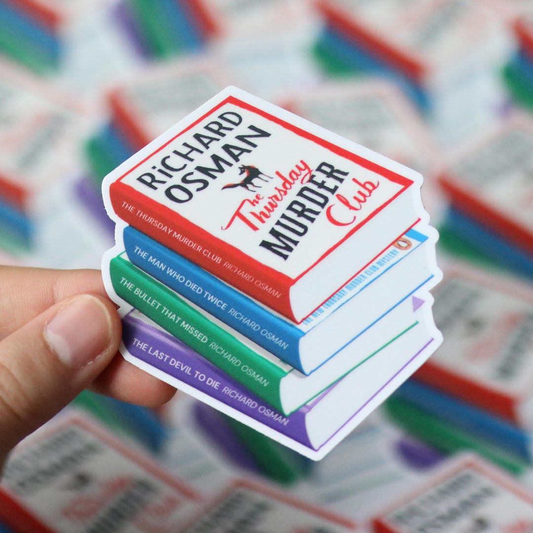 The Thursday Murder Club Book Stack Sticker | Gift Decal Planner Water ...