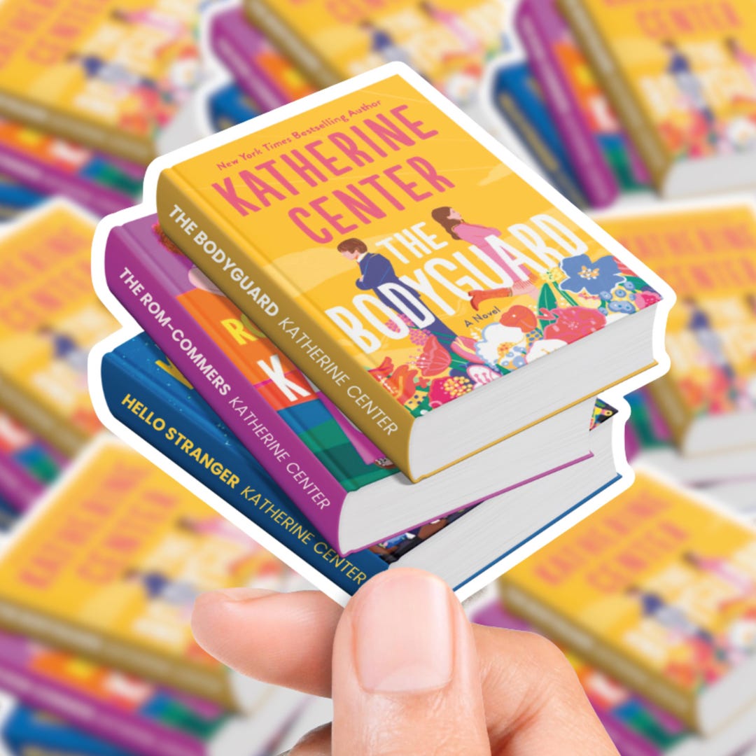Katherine Center Book Stack Sticker | Gift Laptop Waterbottle ...