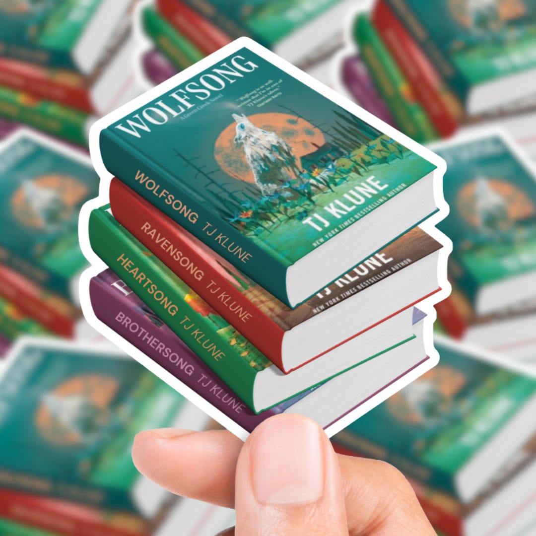 Green Creek Book Stack Sticker | Gift Laptop Decal Waterproof Stickers ...