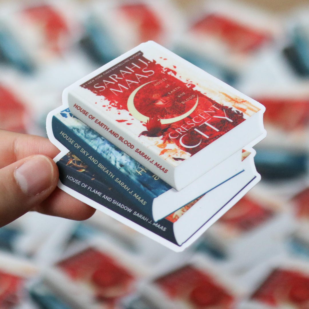 Crescent City Book Stack Sticker | Decal Planner Water Bottle ...