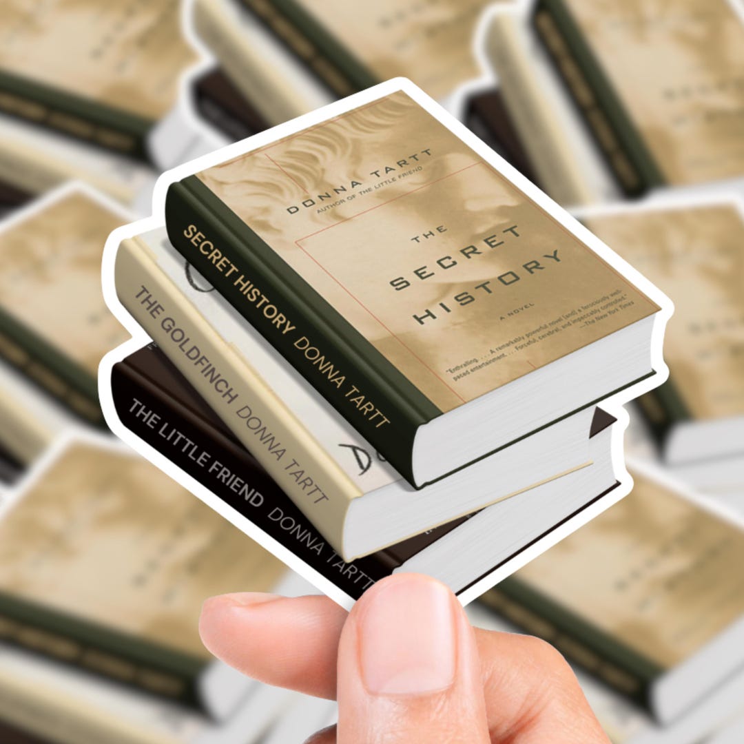 Donna Tartt Book Stack Sticker | Gift Decal Waterproof Stickers Bookish ...