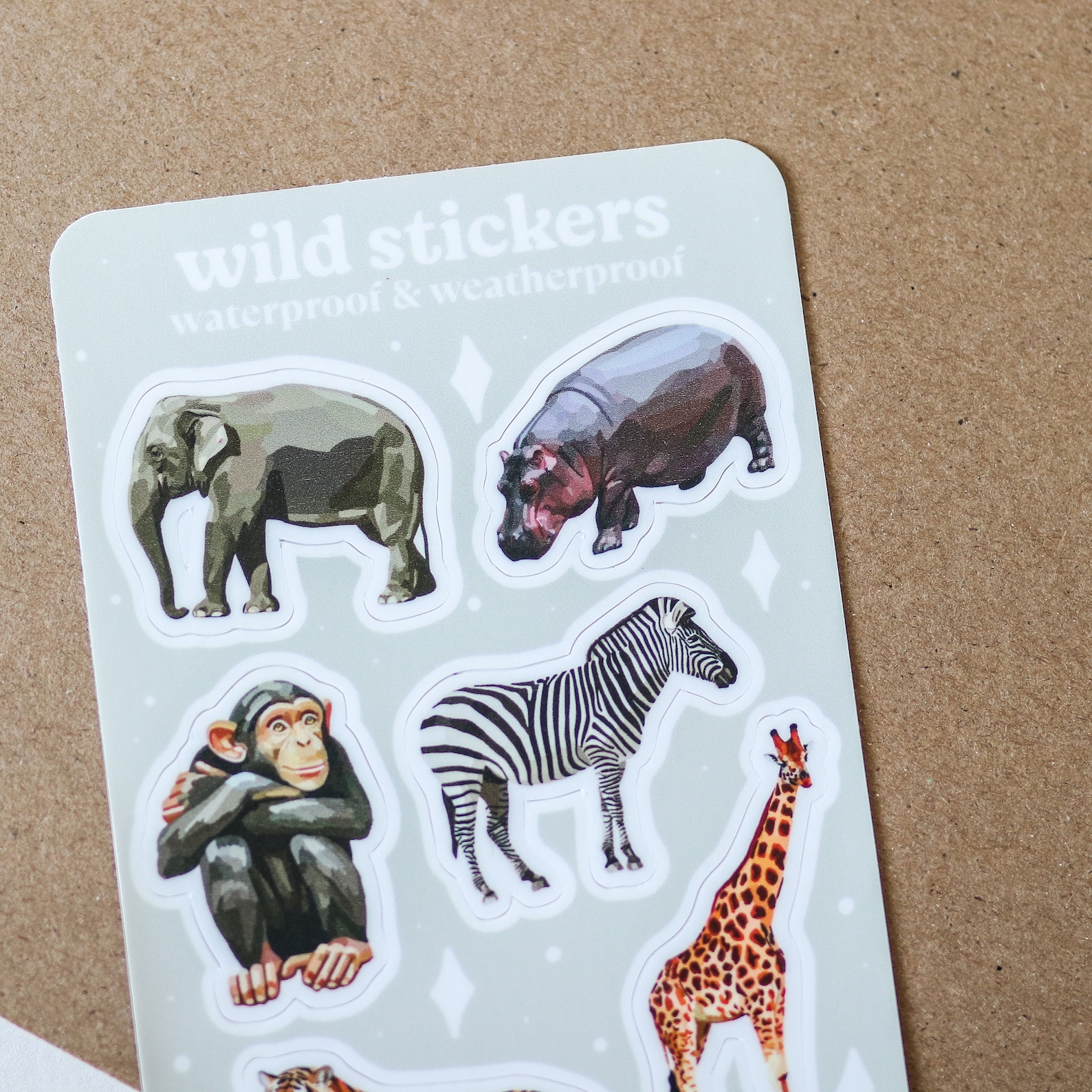Mini Wild Animal Stickers | Waterproof, Gift Idea, Sticker Sheet ...