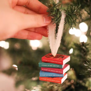 CUSTOM Mini Book Stack Ornament | Handmade Christmas Fantasy Series ...
