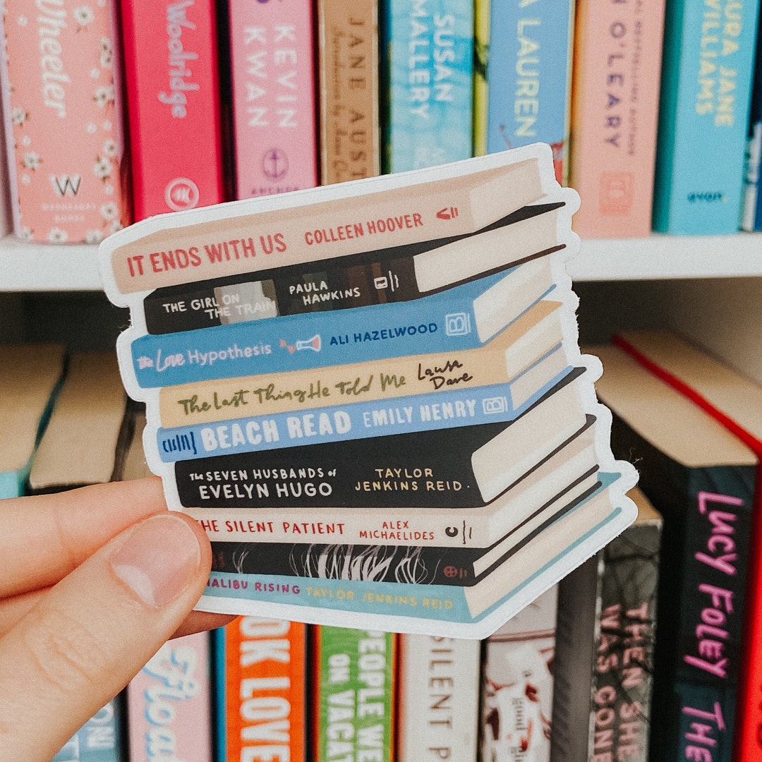 Book Stack Transparent Sticker gift Idea Clear Laptop Decal - Etsy