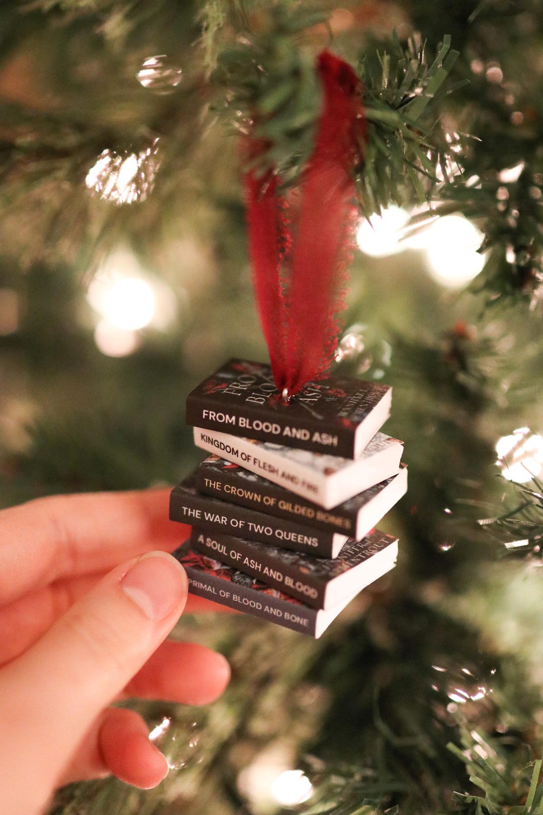 Jennifer L. Armentrout Mini Book Stack Ornament | Handmade Christmas ...