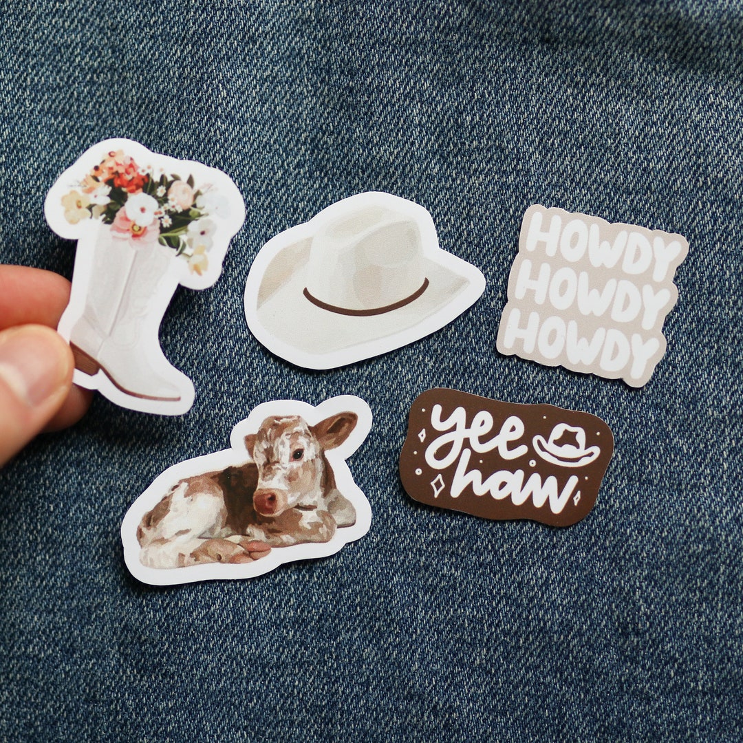 Mini Cowboy Stickers | Waterproof, Cowgirl, Western Aesthetic, Coastal ...