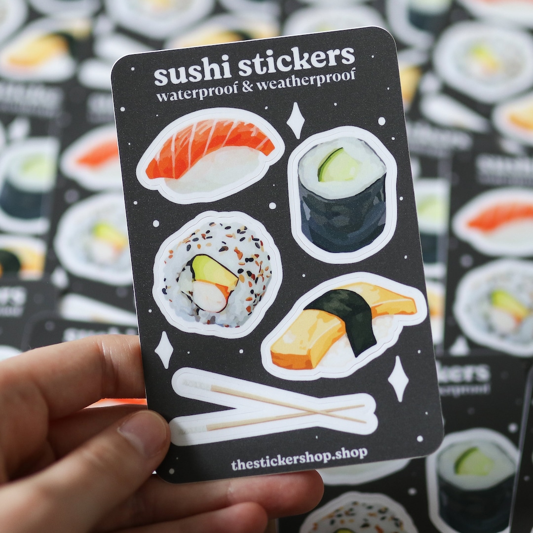 Mini Sushi Stickers | Waterproof, Gift Idea, Sticker Sheet ...