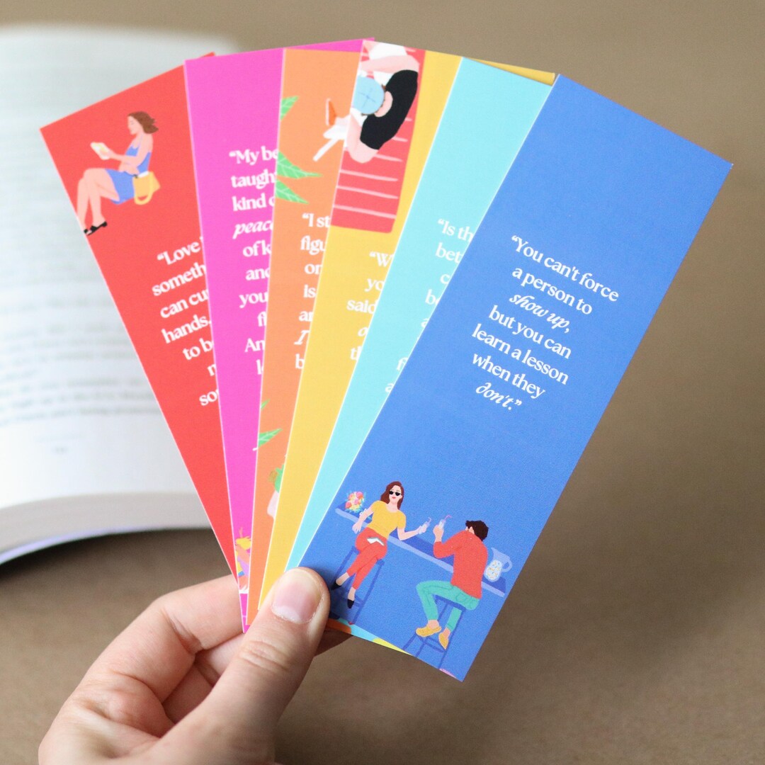 Emily Henry Inspired Bookmarks | Reading Tracker Tiny Book Journal ...