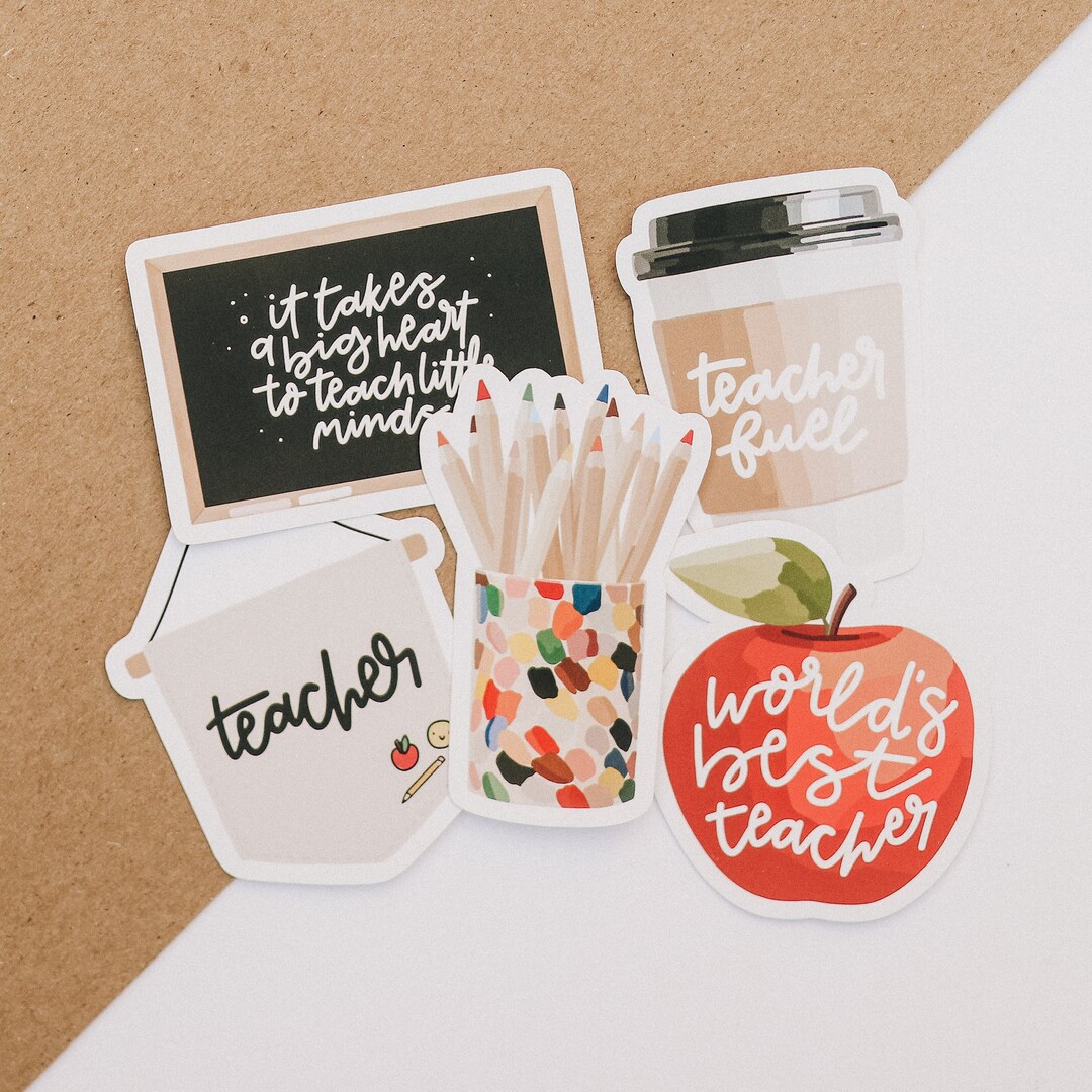Teacher Sticker Pack (includes 5 Stickers) | Laptop Decal, Notebook ...