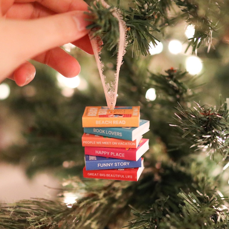 CUSTOM Mini Book Stack Ornament | Handmade Christmas Fantasy Series ...
