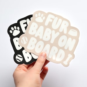 Fur Baby on Board Bumper Sticker | Car Decal Sticker, Dog, Pet, Puppy ...