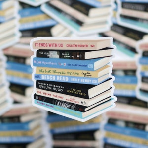 Book Stack Transparent Sticker |gift Idea Clear Laptop Decal Planner ...