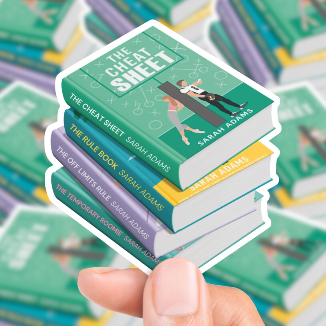 Sarah Adams Book Stack Sticker | Gift Laptop Decal Water Bottle ...