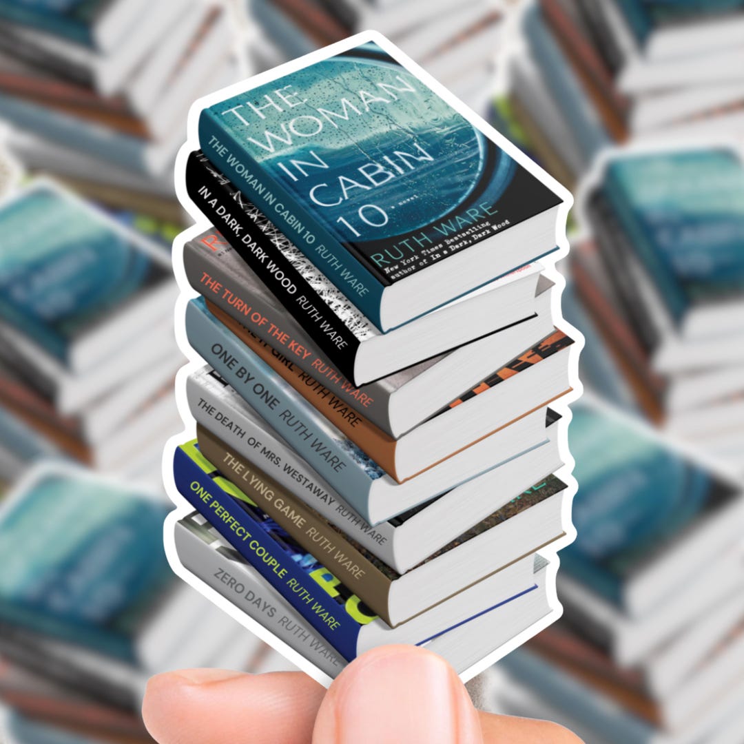 Ruth Ware Book Stack Sticker | Gift Laptop Decal Waterproof Stickers ...