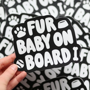 Fur Baby on Board Bumper Sticker | Car Decal Sticker, Dog, Pet, Puppy ...