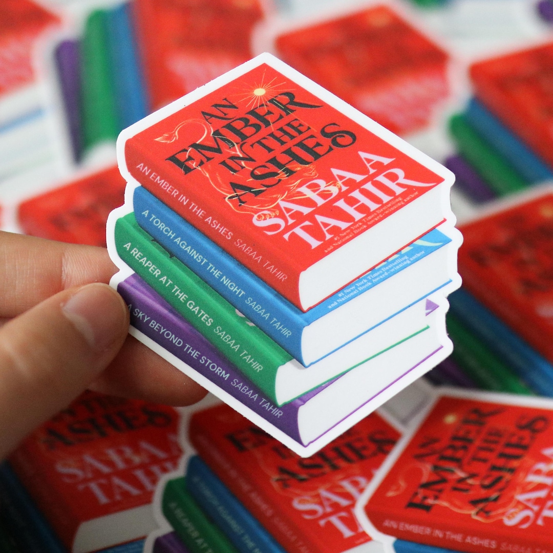 An Ember in the Ashes Book Stack Sticker | Gift Laptop Decal Water ...