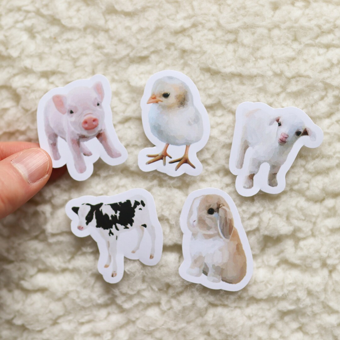 Mini Farm Animal Sticker Collection - Etsy
