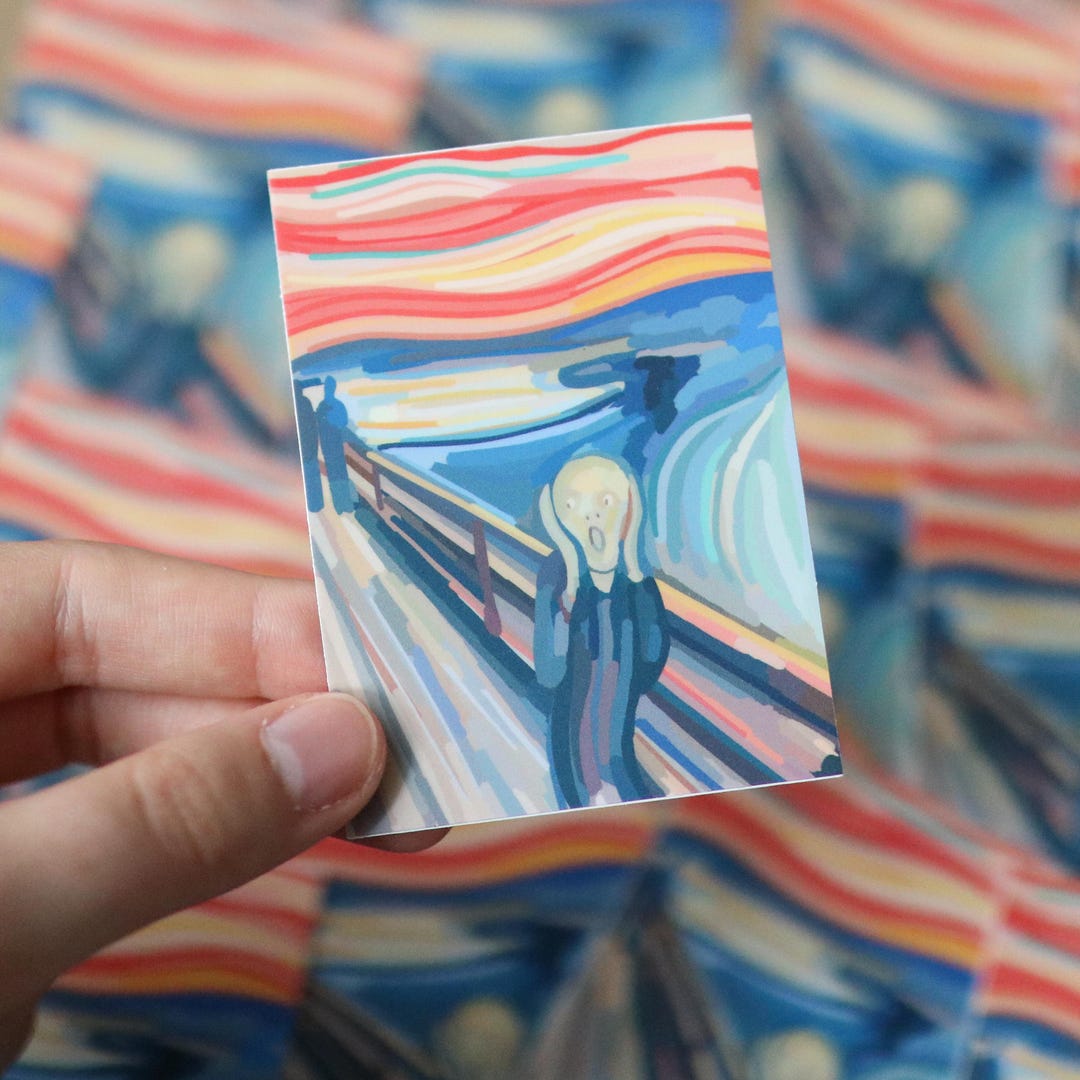 The Scream Art Sticker | Gift Laptop Decal Planner Waterbottle Waterproof Stickers Aesthetic ...