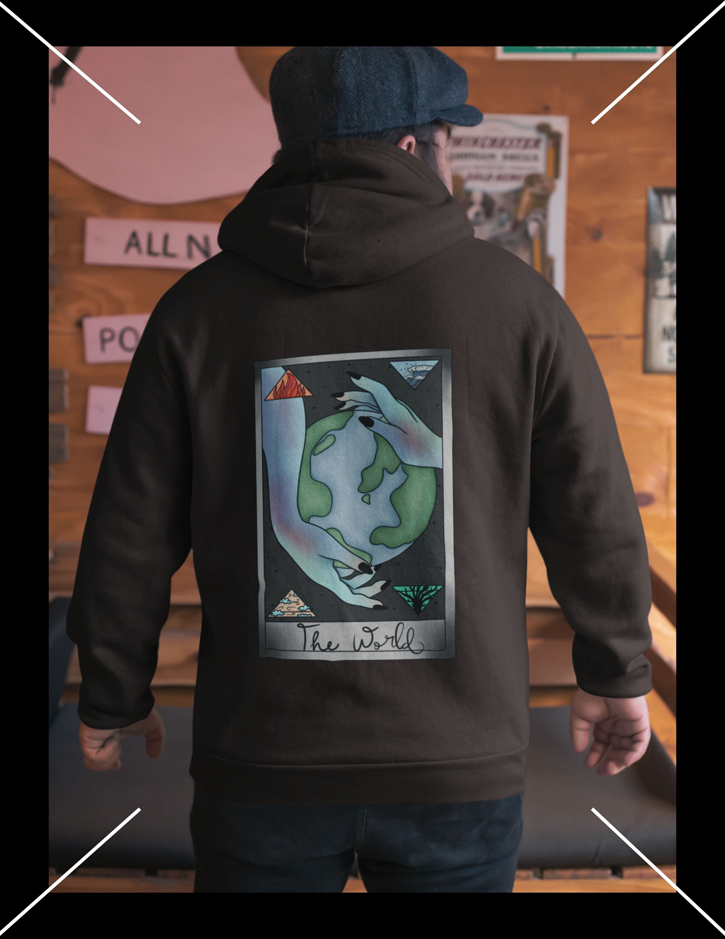 World Tarot Card Hoodie: Global Harmony Symbol Sweatshirt, Tarot ...