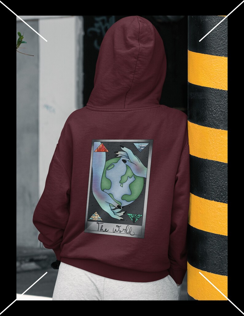 World Tarot Card Hoodie: Global Harmony Symbol Sweatshirt, Tarot ...