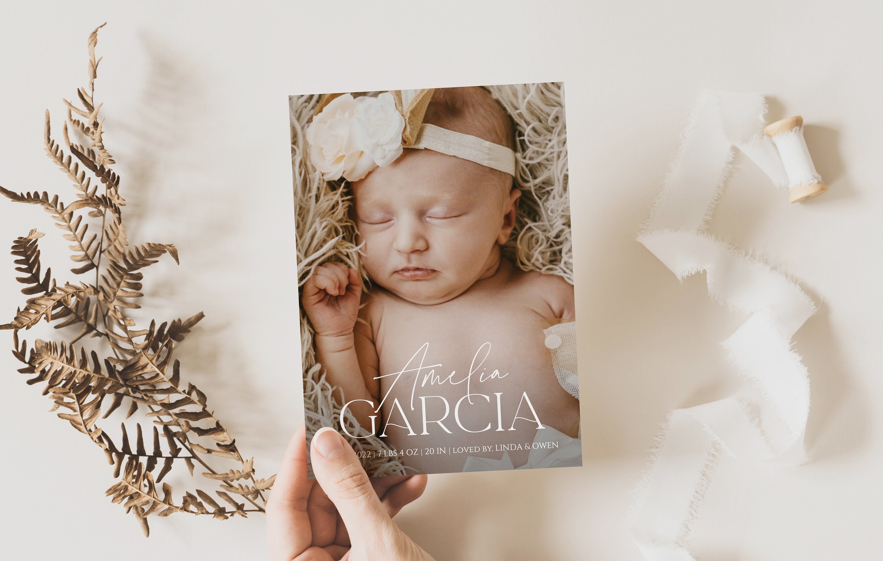 Editable Birth Announcement Template, Instant Download | Editable Baby ...