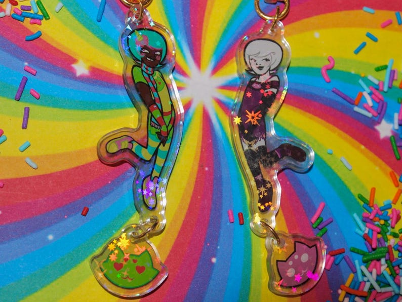TRICKSTER KEYCHAINS - Dirk and Roxy - Etsy