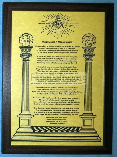 Masonic 'what Makes A Man A Mason' Poem Framed A4 - Etsy UK