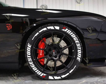 8 Pcs for Bridgestone Tire Lettering 8 Pcs Red Stripe Tire Lettering ...
