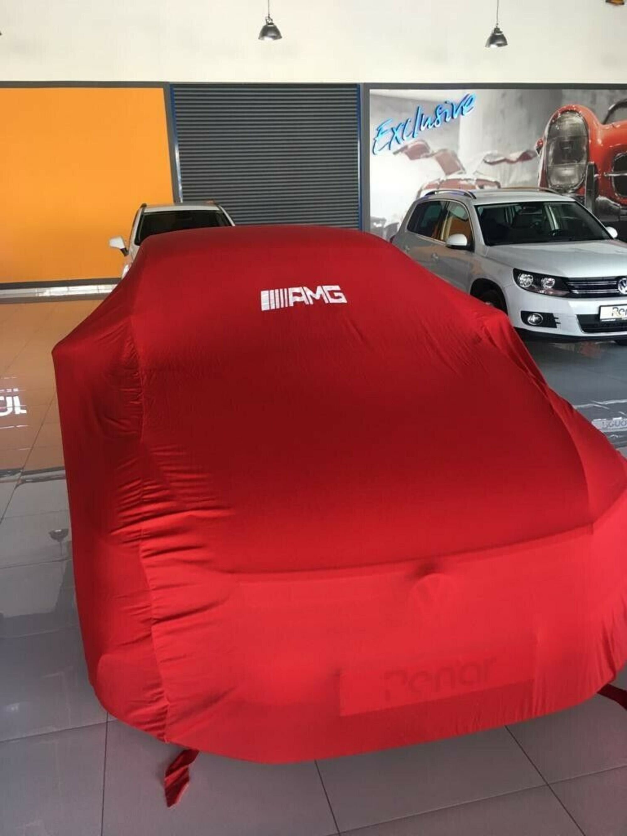 For AMG Mercedes Benz AMG Fabric Car Cover Red E C A S Class Dust Proof ...