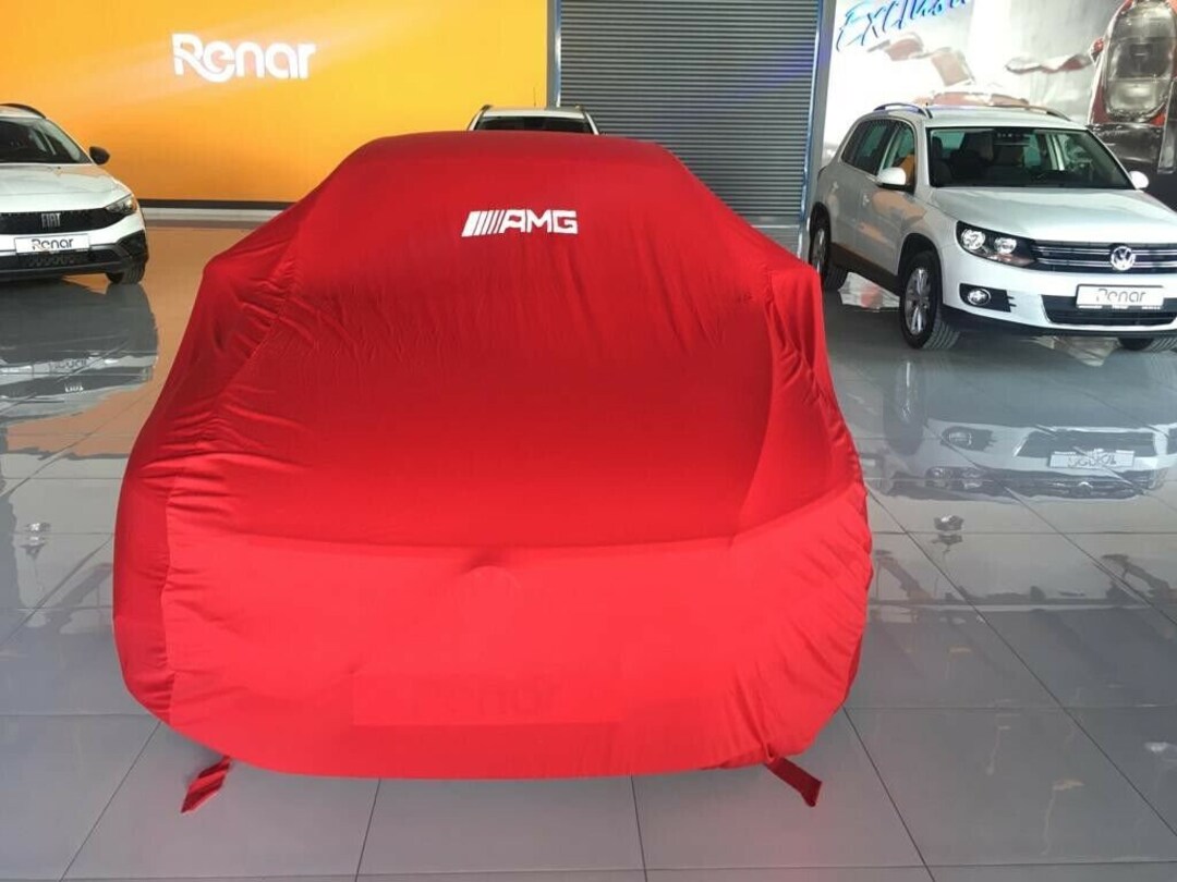 For AMG Mercedes Benz AMG Fabric Car Cover Red E C A S Class Dust Proof ...