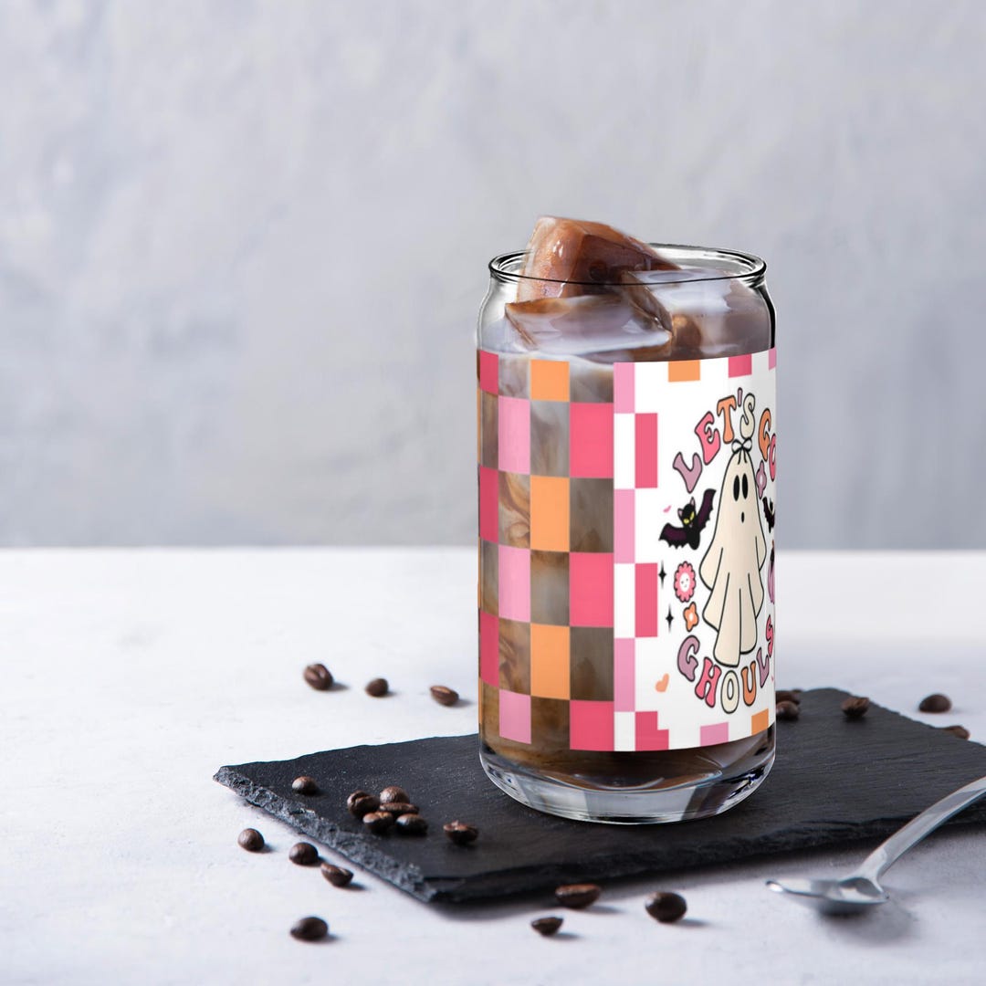 Lest Go Ghost Retro Soda Glasses Can, Coquette Halloween Ghost Soda Can ...