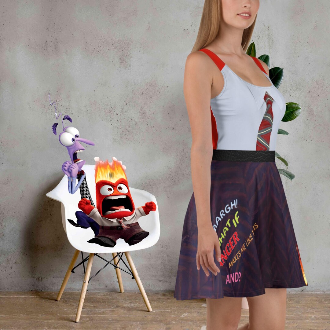 Anger Inside Out Skater Dress, Inside Out Movie Dress, Anger Character ...