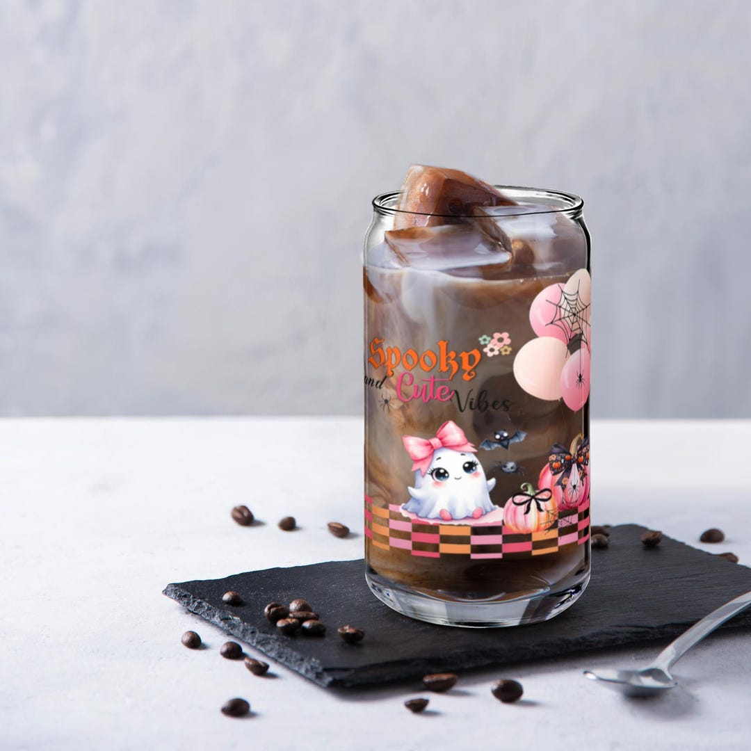 Baby Ghost Soda Can Glasses, Ice Coffee Glasses Ghost, Halloween Season ...