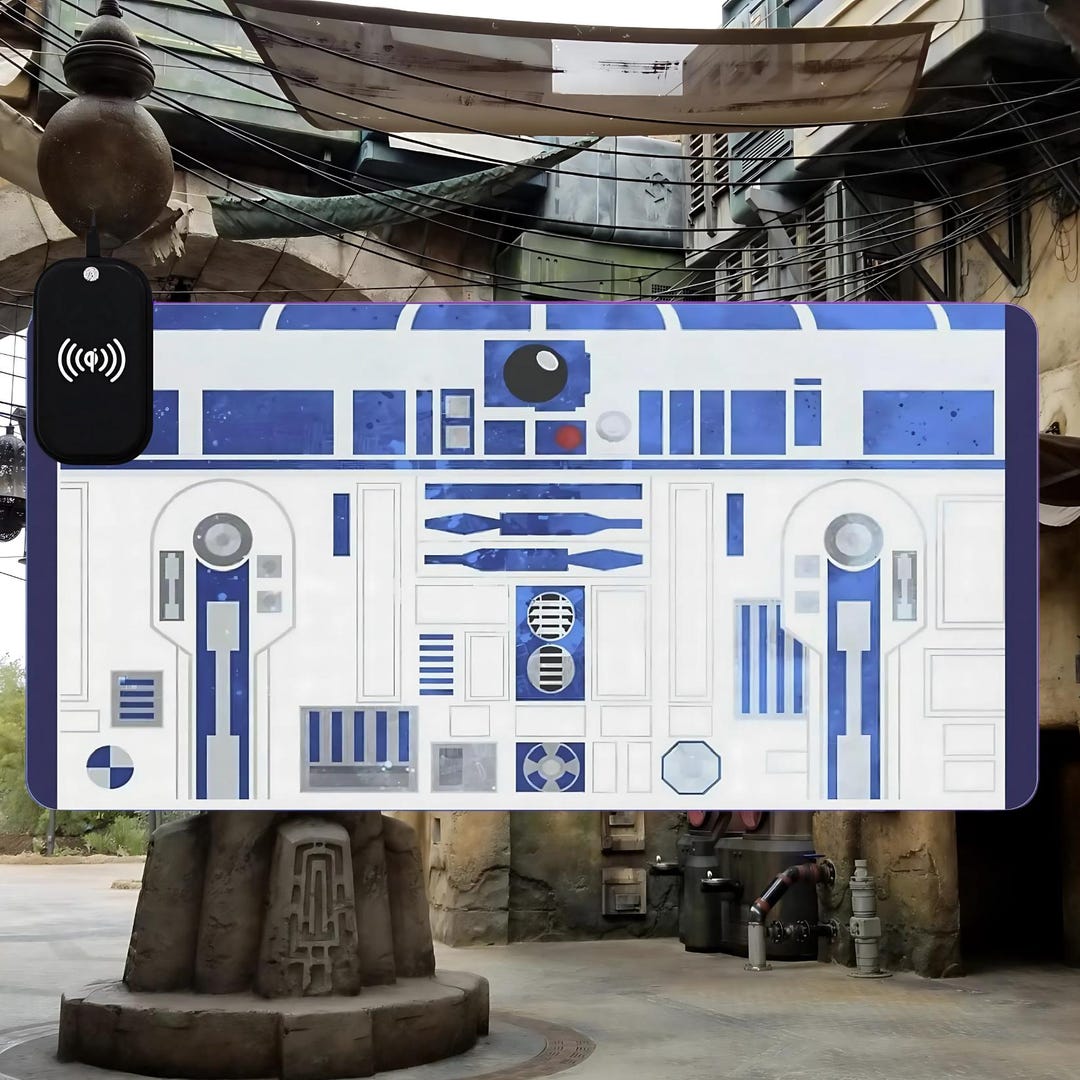 R2-D2 Star Wars LED Gaming Mouse Pad - R2D2 Wireless Charging - Desk ...